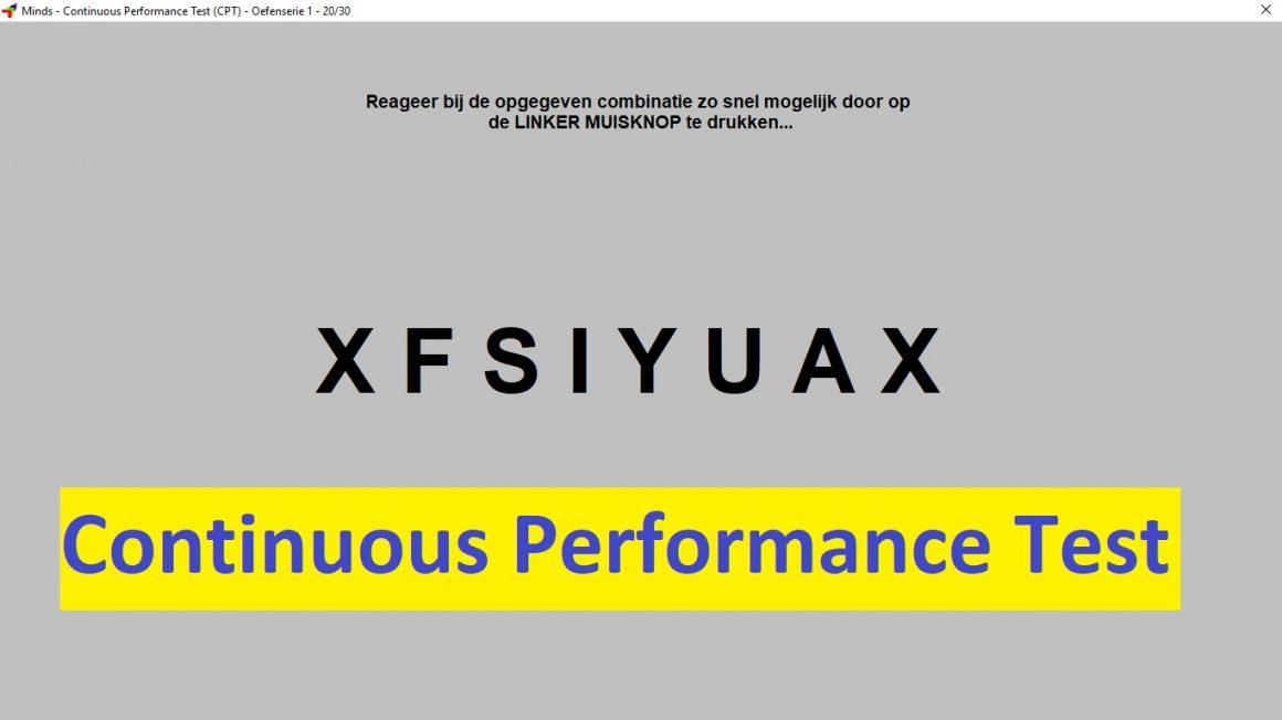 CPT: Continuous Performance Test – Testmanager MINDS CPT: Continuous Performance Test – Testmanager MINDS