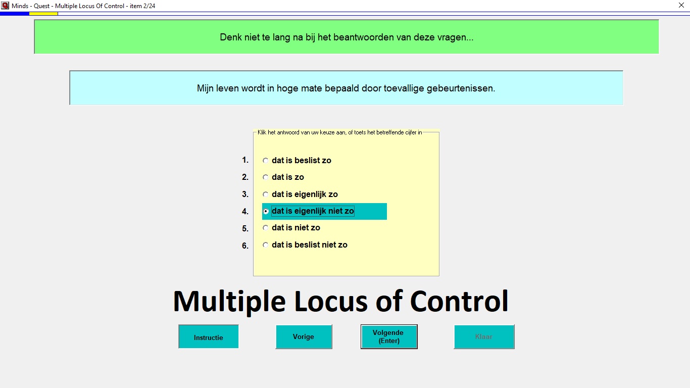 MLOC: Multiple Locus of Control – Testmanager MINDS